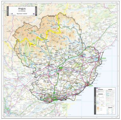 SCOTLAND - COUNTY MAP OF ANGUS - Ordnance Survey Mapping NEW for 2021 ...