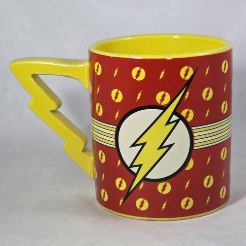 DC Comics The Flash Logo Ceramic Mug With Lightning Bolt Handle 20 ...