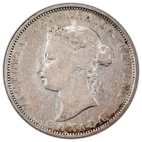 Canada 1885 Curved 5 25 Cents Quarter Silver Coin - VG (reverse ...
