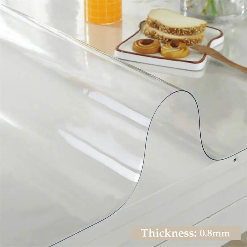 Round PVC Tablecloth, Oil-proof, Glass Soft Cloth, Table Cover ...