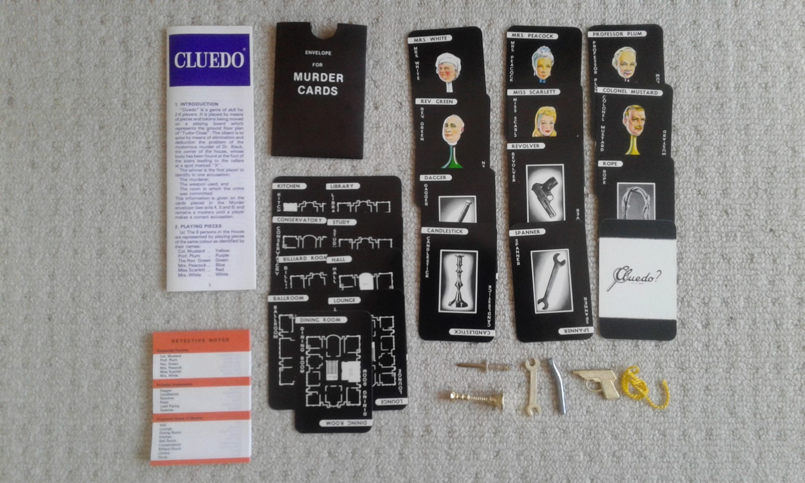 Cluedo *SPARES* vintage board game by Waddingtons *REPLACEMENTS / PARTS ...