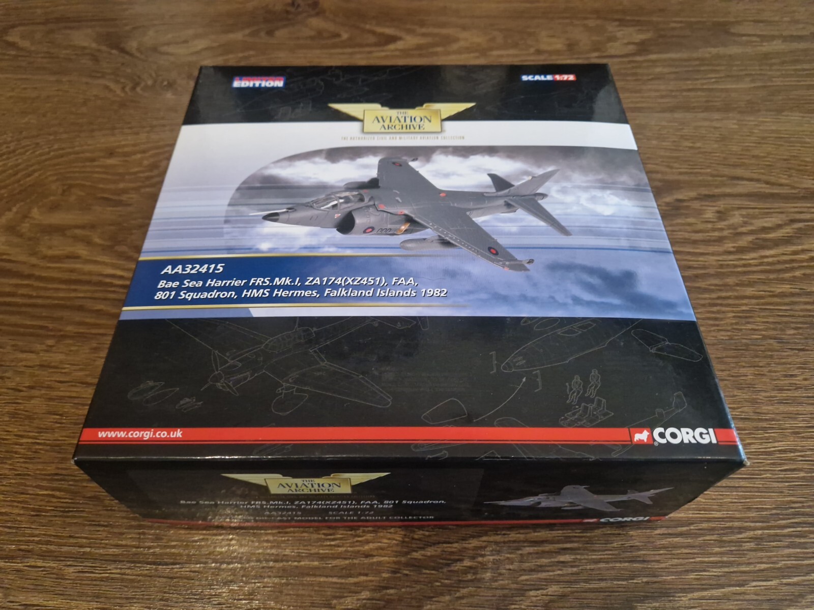 Corgi Aviation Sea Harrier Frs1 801 Sqn HMS HERMES Falklands AA32415 1 ...