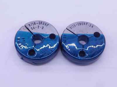 9/16 18 UNF 3A THREAD RING GAGES .5625 GO NO GO P.D.'S = .5264 & .5230 ...