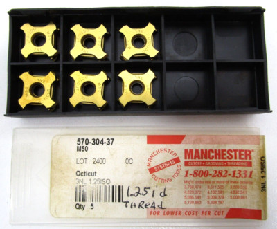 6 pc MANCHESTER 570-304-37 Carbide Octicut Inserts M50 3NL 1.25ISO 6 ...