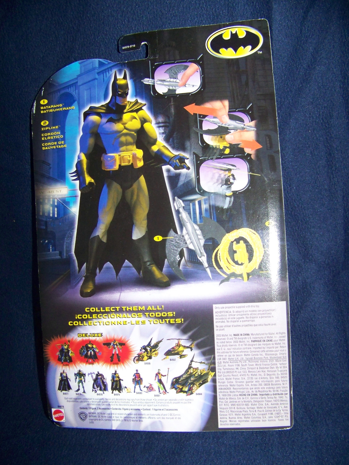 Batman ZIPLINE Cordon Elastico 2003 BLACK Gray ZIP LINE Mattel 6" NIB ...