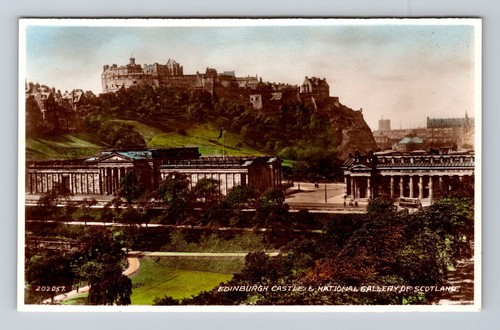 Edinburgh Scotland, Castle And National Gallery Buildings, Vintage ...