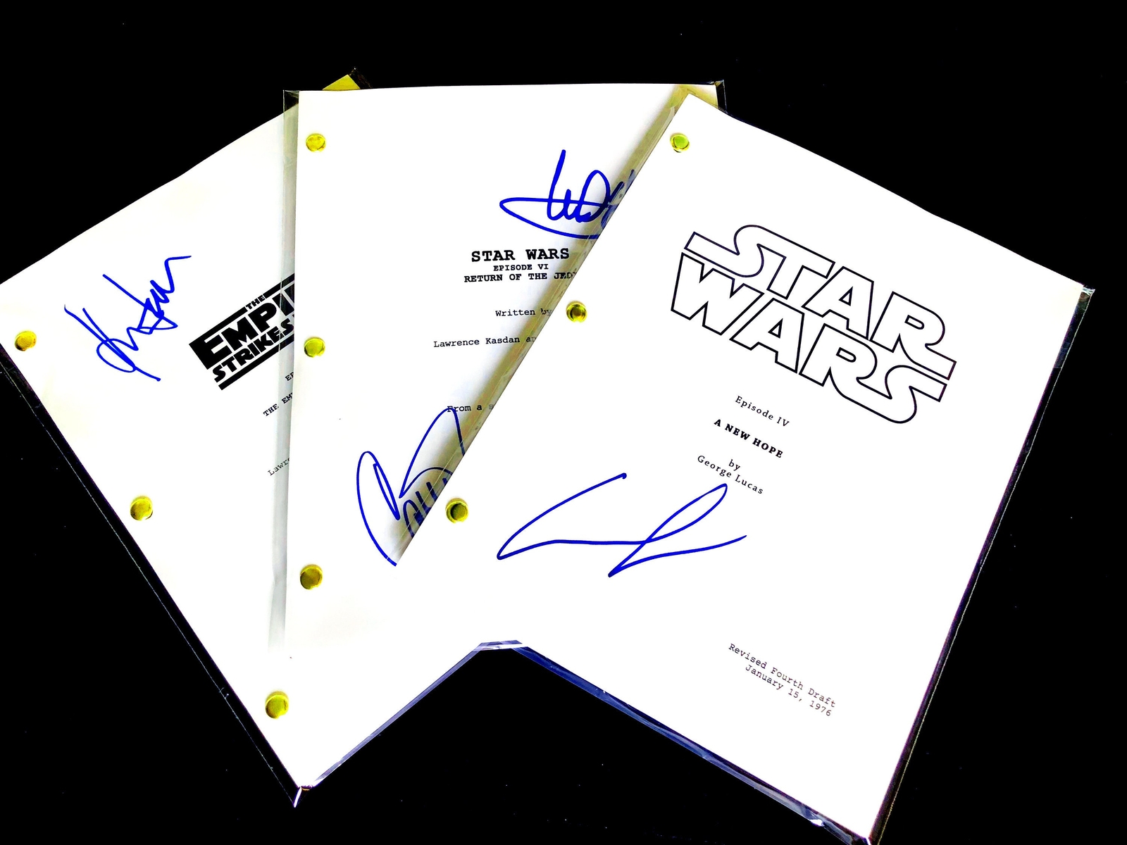 Original Star Wars Trilogy Movie Scripts Harrison Ford, Carrie Fisher ...