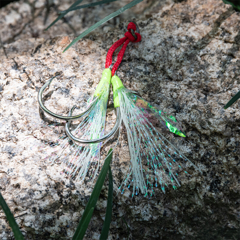 5pcs Assist Hooks Slow Jigging Butterfly Vertical Fishing Jigs Hooks ...