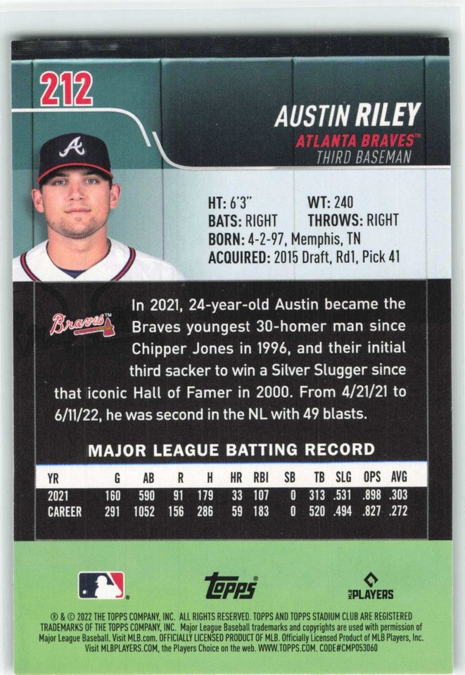 Austin Riley Baseball Cards - Base, Chrome, Inserts - You Choose ...
