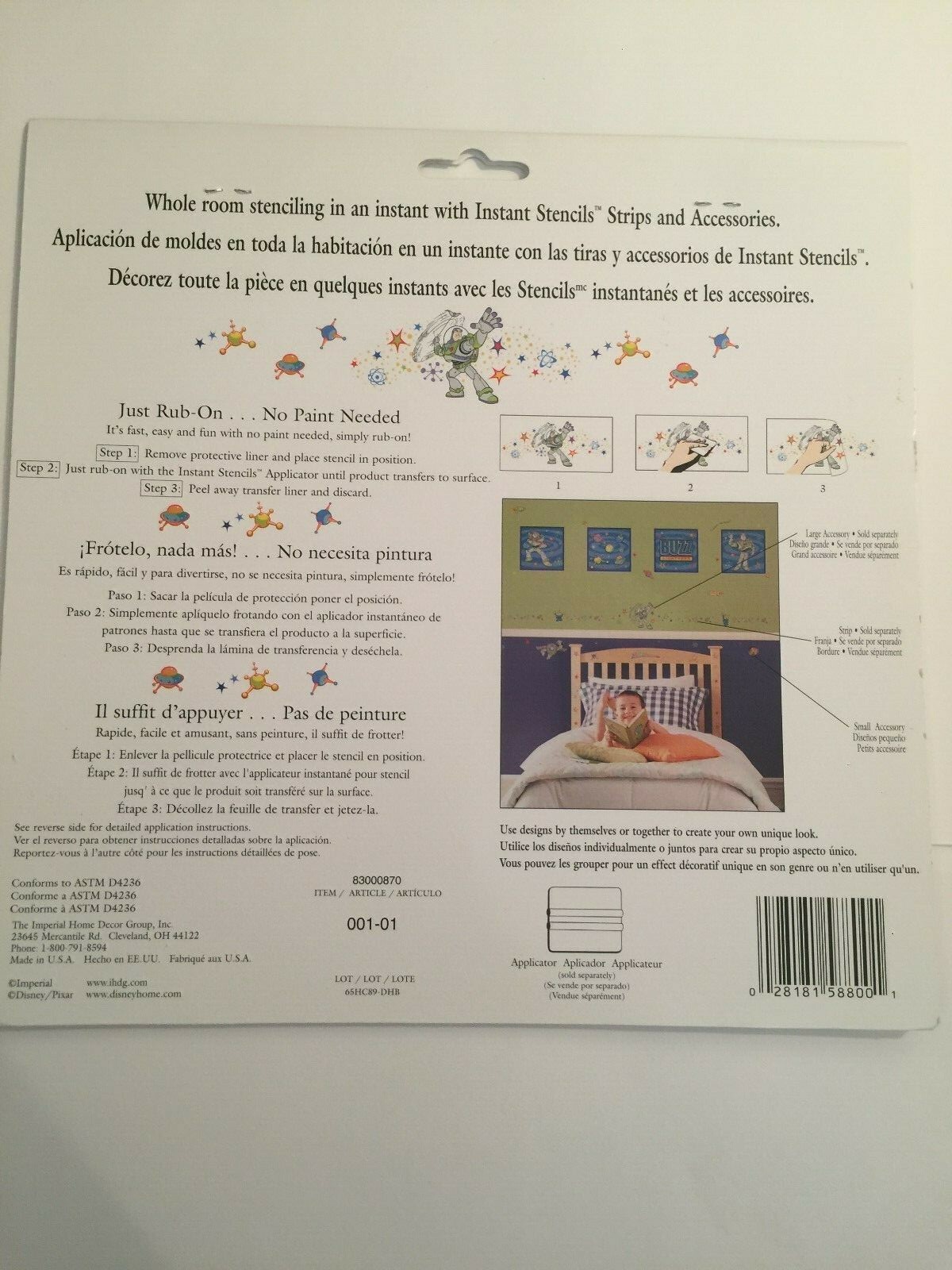 Buzz Lightyear Space Spaceship Star 3 Sheets Wall Decor Imperial ...