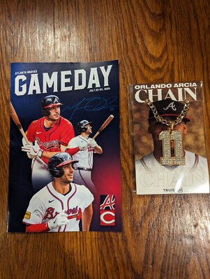 Orlando Arcia Chain Braves Giveaway With Game Program! | eBay