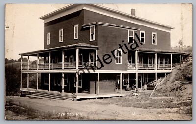Real Photo Early Hotel And Dog Pyrites NY St Lawrence Cty New York RP ...
