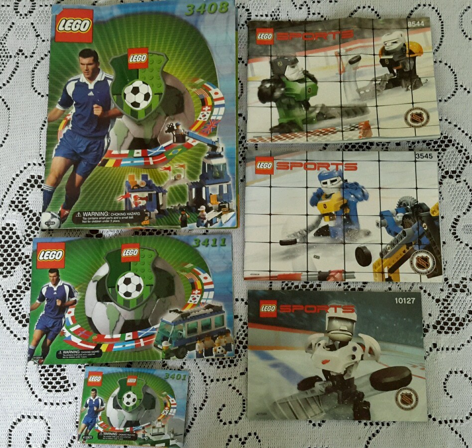 Legos Sports Soccer Hockey Sets # 3408 3411 3401 3544 Instructions ...