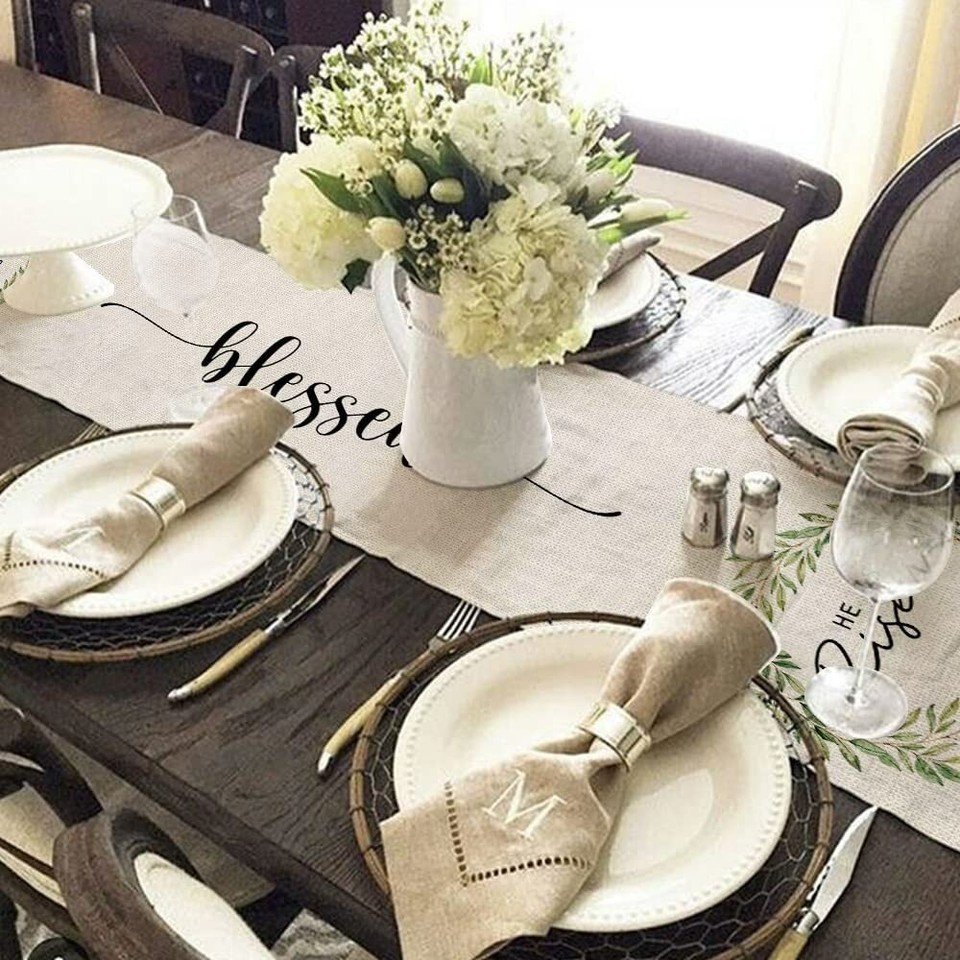 He is Risen Blessed Easter Table Runner 13x72in | eBay