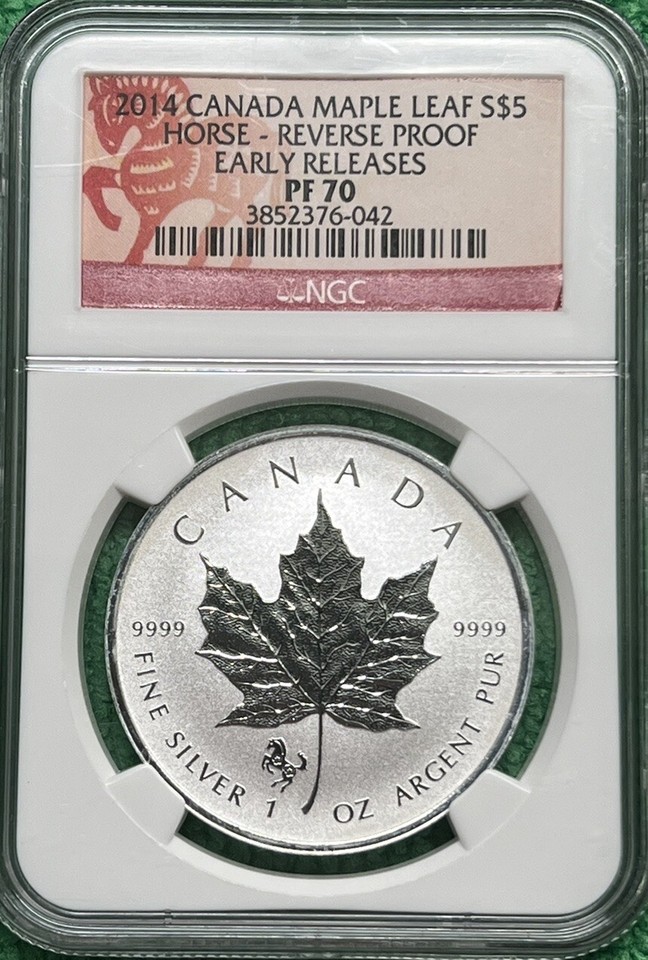2014 Canada $5 Silver Maple Leaf w/ Horse Reverse Proof NGC PF 70 Early ...