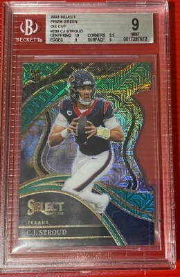 2023 Panini Select CJ Stroud Green Prizm #3/5 BGS 9 #289 SSP Houston ...