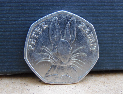 Beatrix Potter 2016 Peter Rabbit 50p Coin Half Whisker Peter Rabbit ...