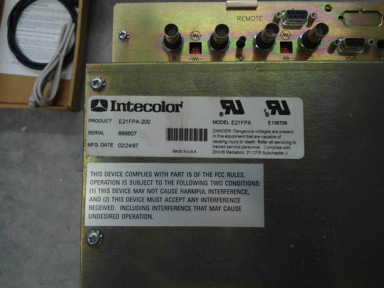 Intecolor 21" Monitor E21FPA-200 | eBay