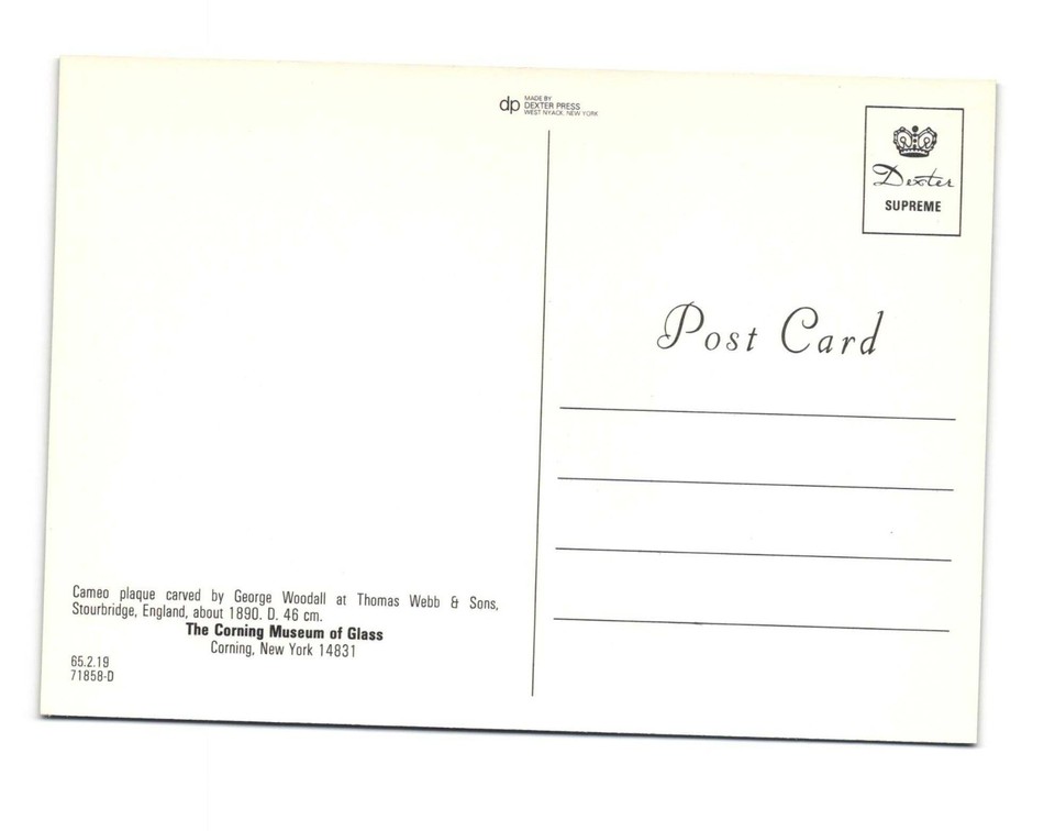 The Corning Museum of Glass Corning NY VTG postcard UNP Cameo plaque | eBay