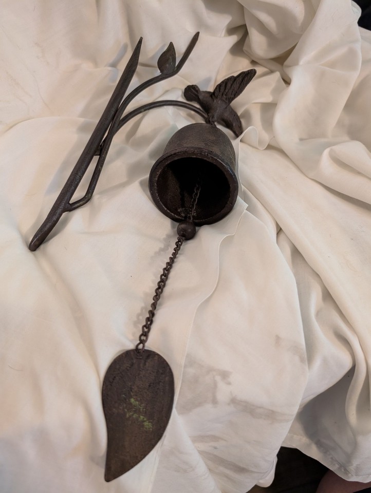 Rustic Cast Iron Hummingbird Wall Mount Welcome Dinner Bell-17"Tall | eBay