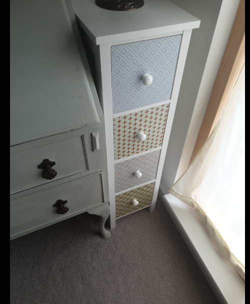 Narrow Chest Drawers Slim Side Cabinet White Shabby Chic Tall ...