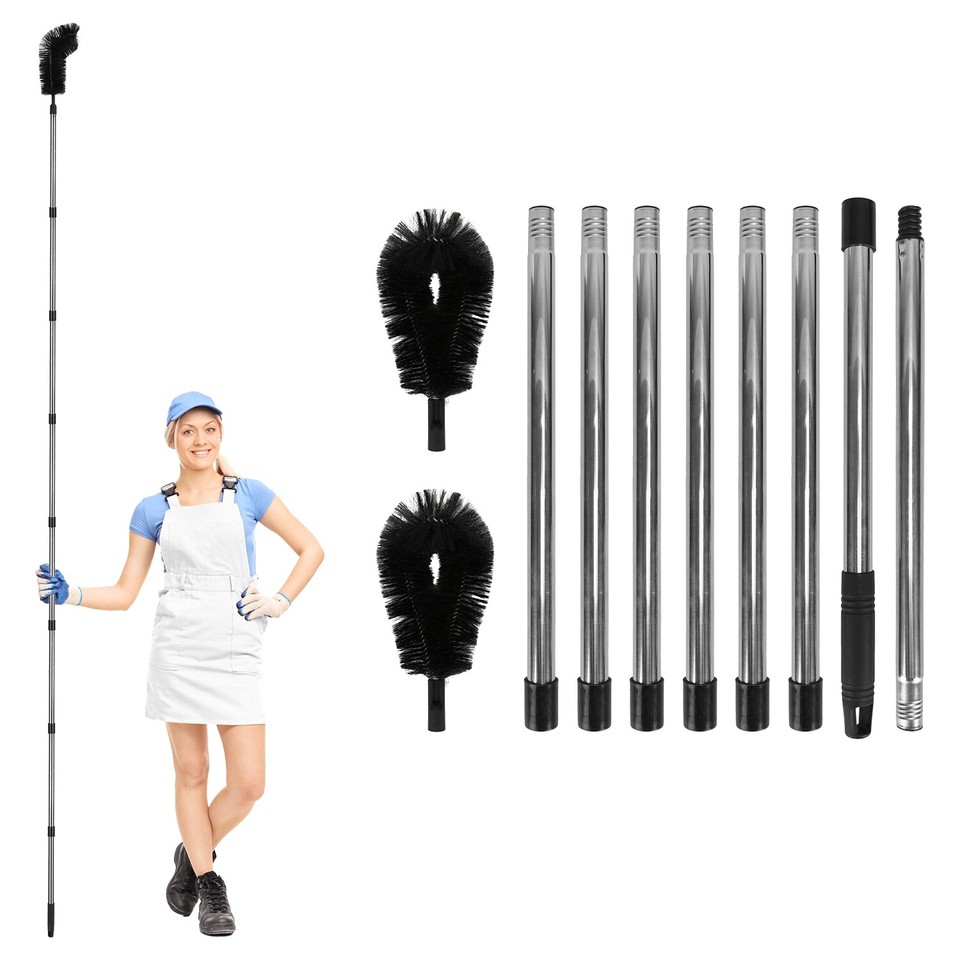 11.5FT Gutter Cleaning Brush Extendable Telescoping Handle Rain Gutter ...