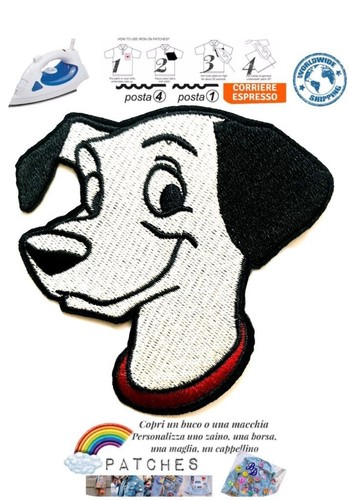 toppa termoadesiva Carica 101 Pongo head Dalmatian patch iron on ...