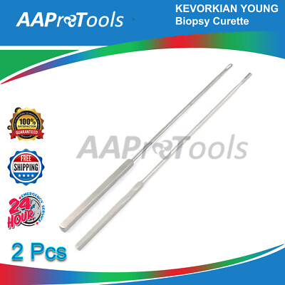 2 Kevorkian Curette Biopsy 12" Young Rigid Handle With &Without Basket ...