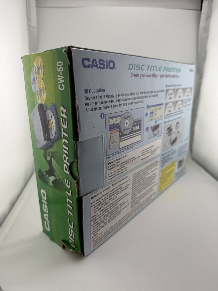 Casio Disc Title Printer CW-50 NOS CD DVD Media Music Movies | eBay