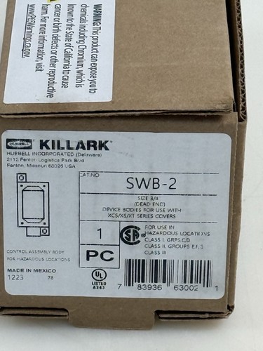 Hubbell Killark Swb-2 Electrical Box, 22 Cu In, Device Box Type, 1 Gang ...