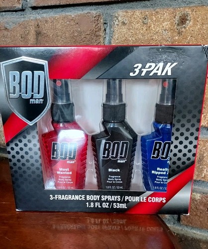 New Sealed BOD Body Spray 3 Pack Most Wanted Black Really Ripped Abs 1. ...