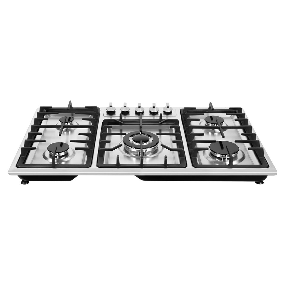 34" Gas Cooktop 5 Burner Built-in Stainless Steel Gas Stove Top LPG/NG ...