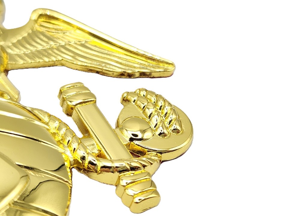 U.S. Marine Corps EGA Gold Metal Auto Emblem 3.25 X 3.25 in (Licensed ...