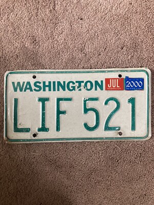 Expired Washington License Plate - LIF 521 - Nice! | eBay