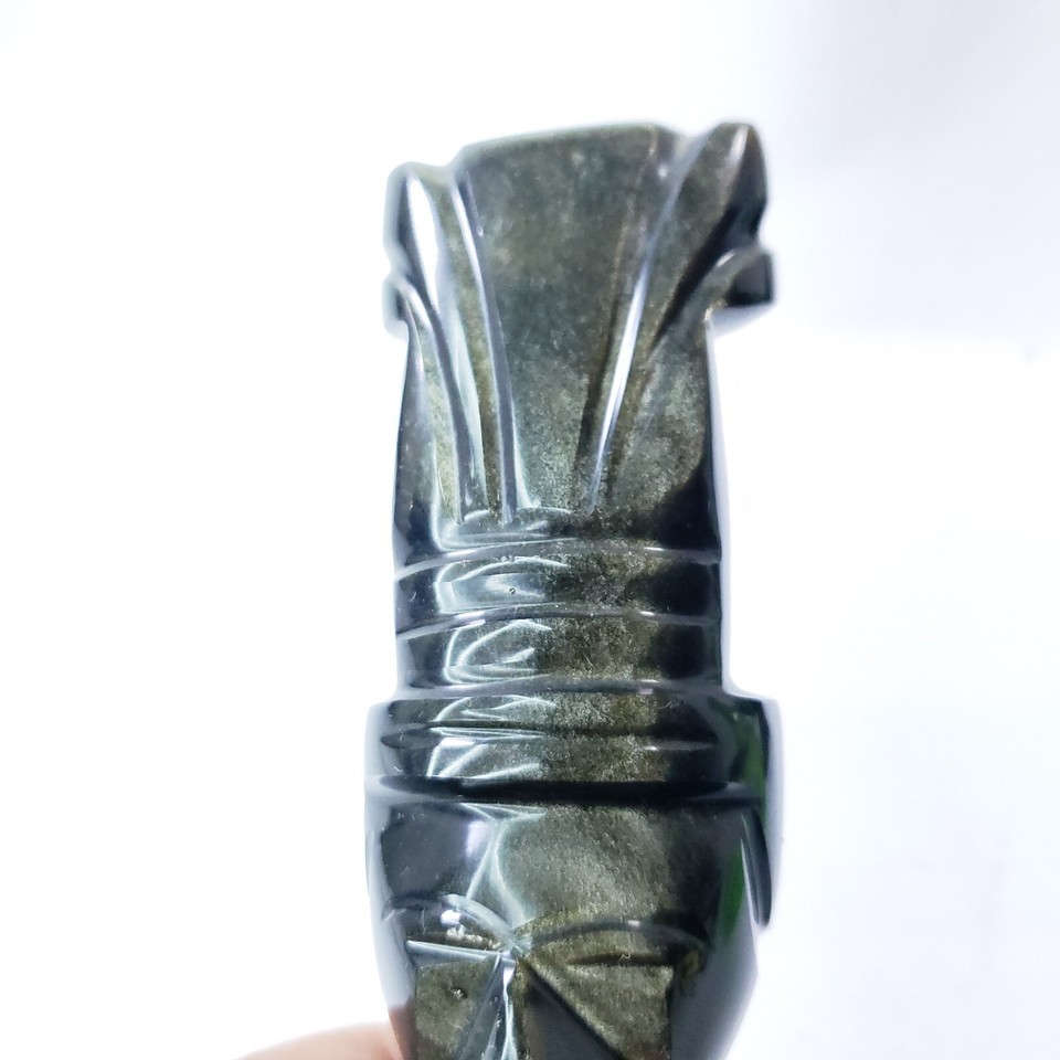 Set Of 2 Vintage Black Onyx Obsidian Aztec Mayan Inca Figure 6.5” Tall ...