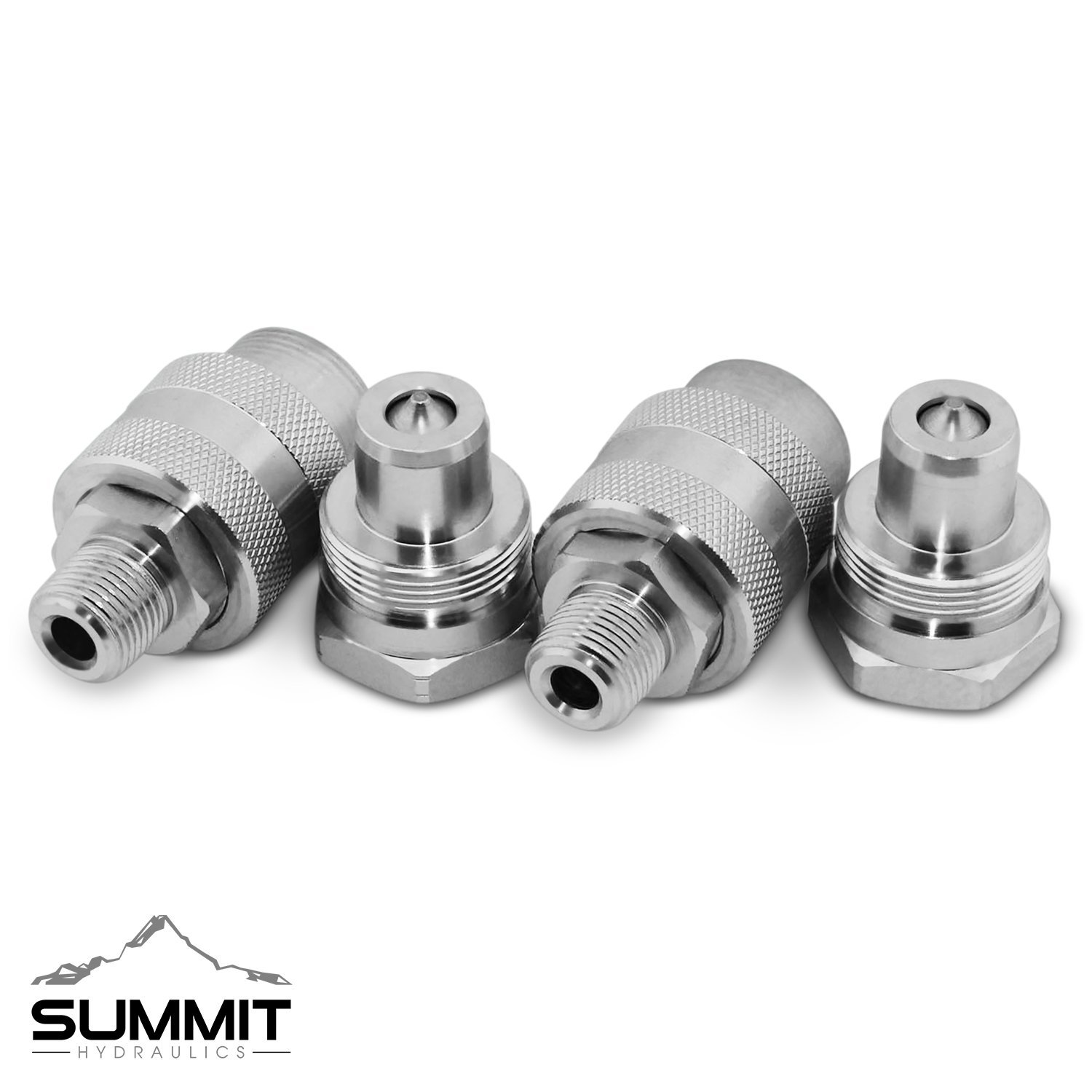 2 Sets of 3/8" 10,000 PSI High Pressure Hydraulic Quick Couplers ...