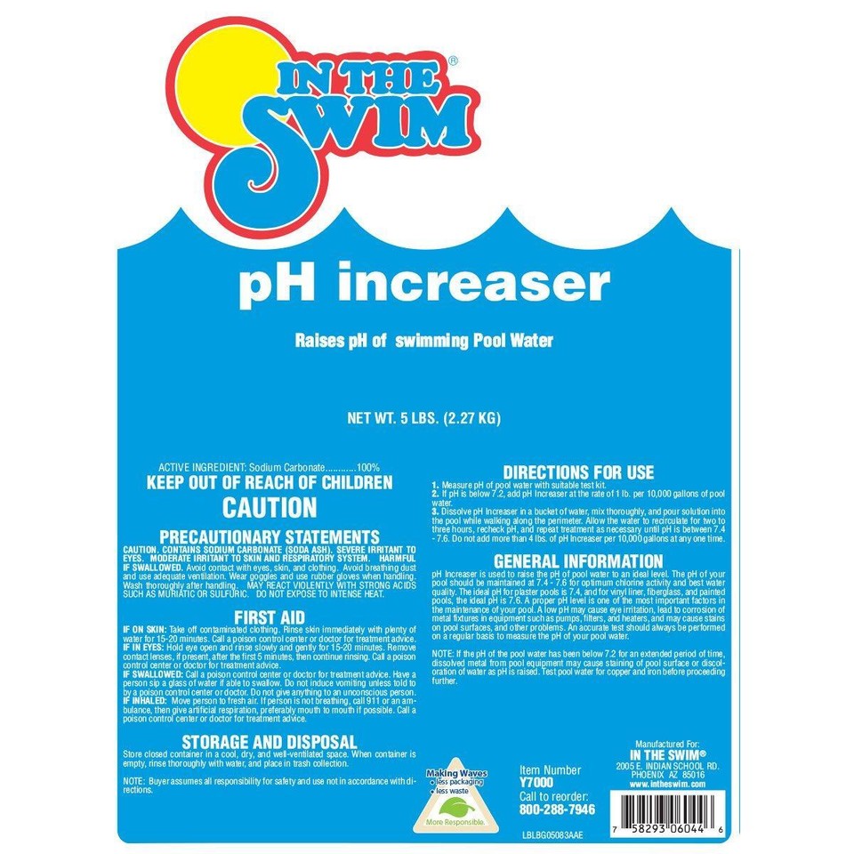In The Swim pH Increaser for Pools - Granular 100% Sodium Carbonate ...