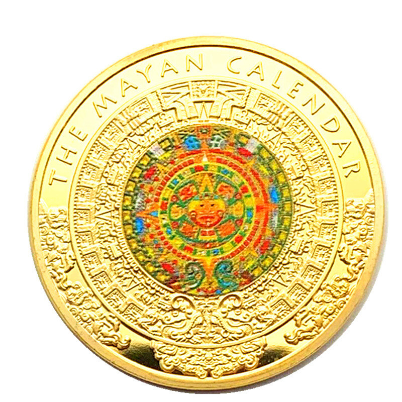 Mexican Maya Aztec Calendar Prophecy Culture Commemorative Coin Craft ...