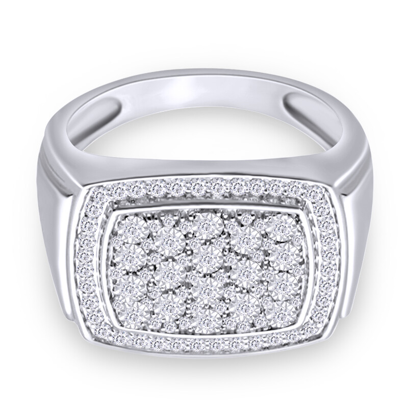 1/2 Ct Miracle Plate Setting Natural Diamond Mens Wedding Band Ring In ...