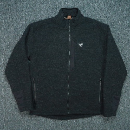 Ariat Jacket Mens Medium Gray Bowdrie Bonded Full Zip Pockets | eBay