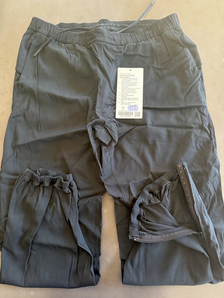 Lululemon Essential Affinity Mid Rise Jogger Pant Black Women Size 8 | eBay