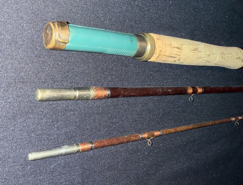 Vintage Fly Rod Early Fiberglass Cork Handle 9ft 3 Piece Unknown Maker ...