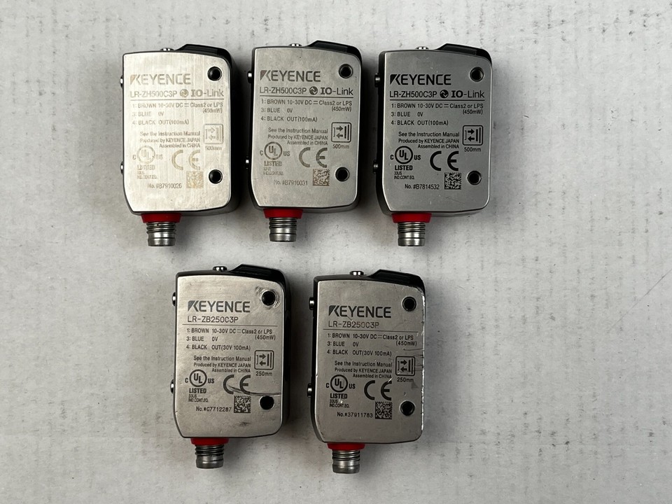 LOT 5x KEYENCE LR-ZB250C3P Self-Contained CMOS Laser Sensor with 3-pin ...