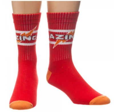 Big Bang Theory Bazinga Red Crew Socks | eBay