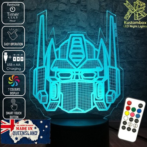 OPTIMUS PRIME TRANSFORMER 3D LED Battery USB Night Light 7 Colour ...