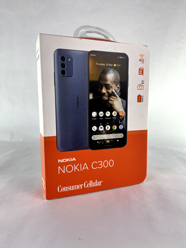 Nokia C300 2023 32gb 4G Blue Consumer Cellular Prepaid Cell Phone | eBay