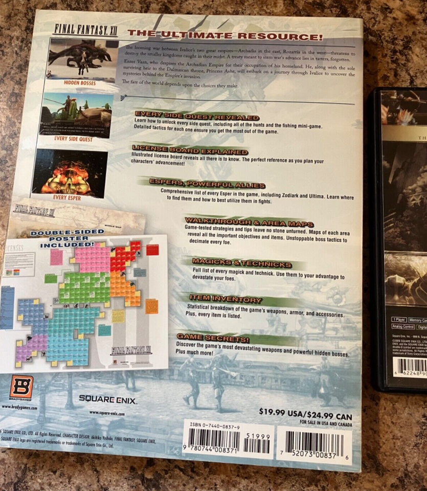Final Fantasy XII game and player's manual with map | eBay