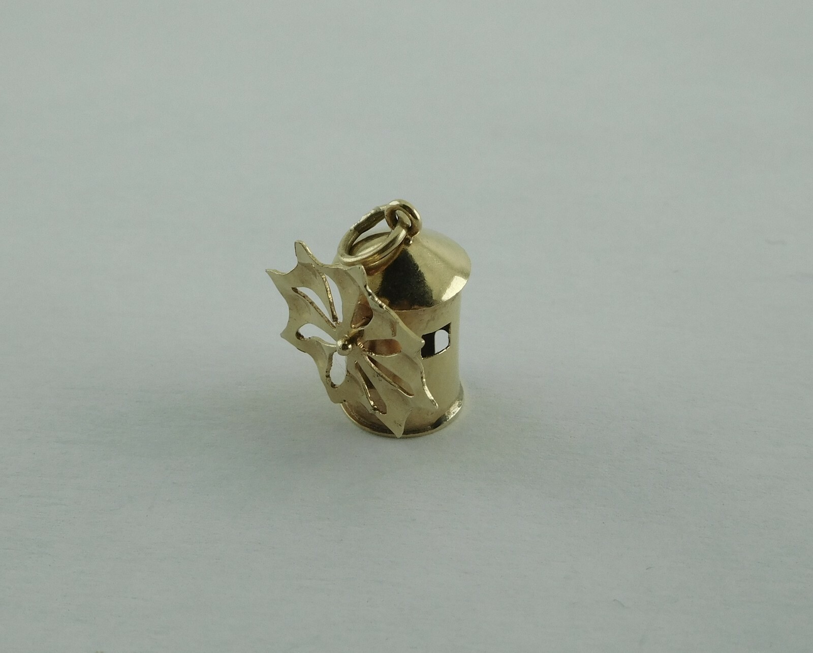 18K Yellow Gold Articulated Windmill Pendant Charm with Spinning Sail ...