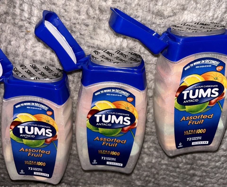 Tums Ultra 1000 Maximum Strength Assorted Fruit Antacid/Calcium 3 ...