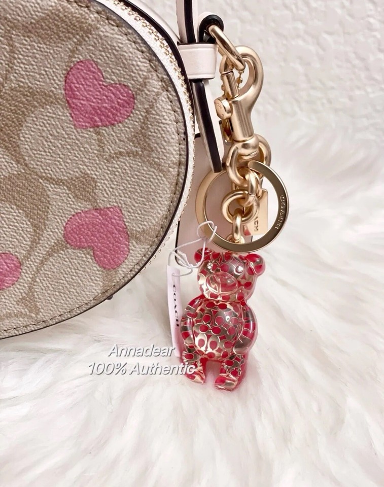 NWT Coach Bear Bag Charm Gold/Wine CK062 | eBay